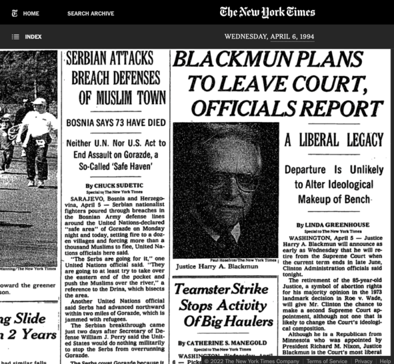 April 6, 1994 – New York Times front page – clues – Skullman Records